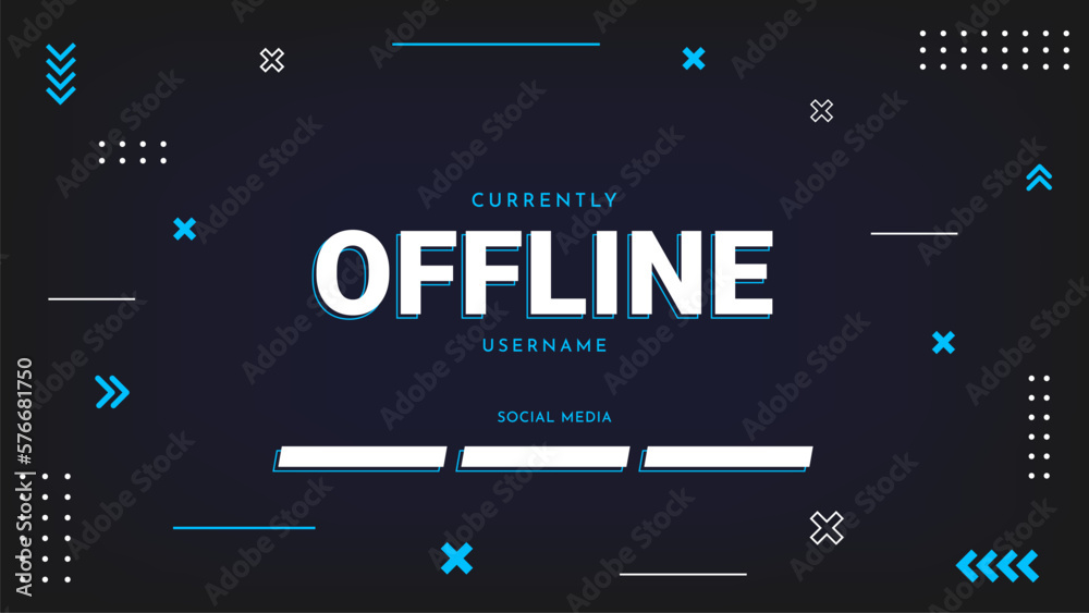 Currently offline twitch background. Modern stream overlay banner ...