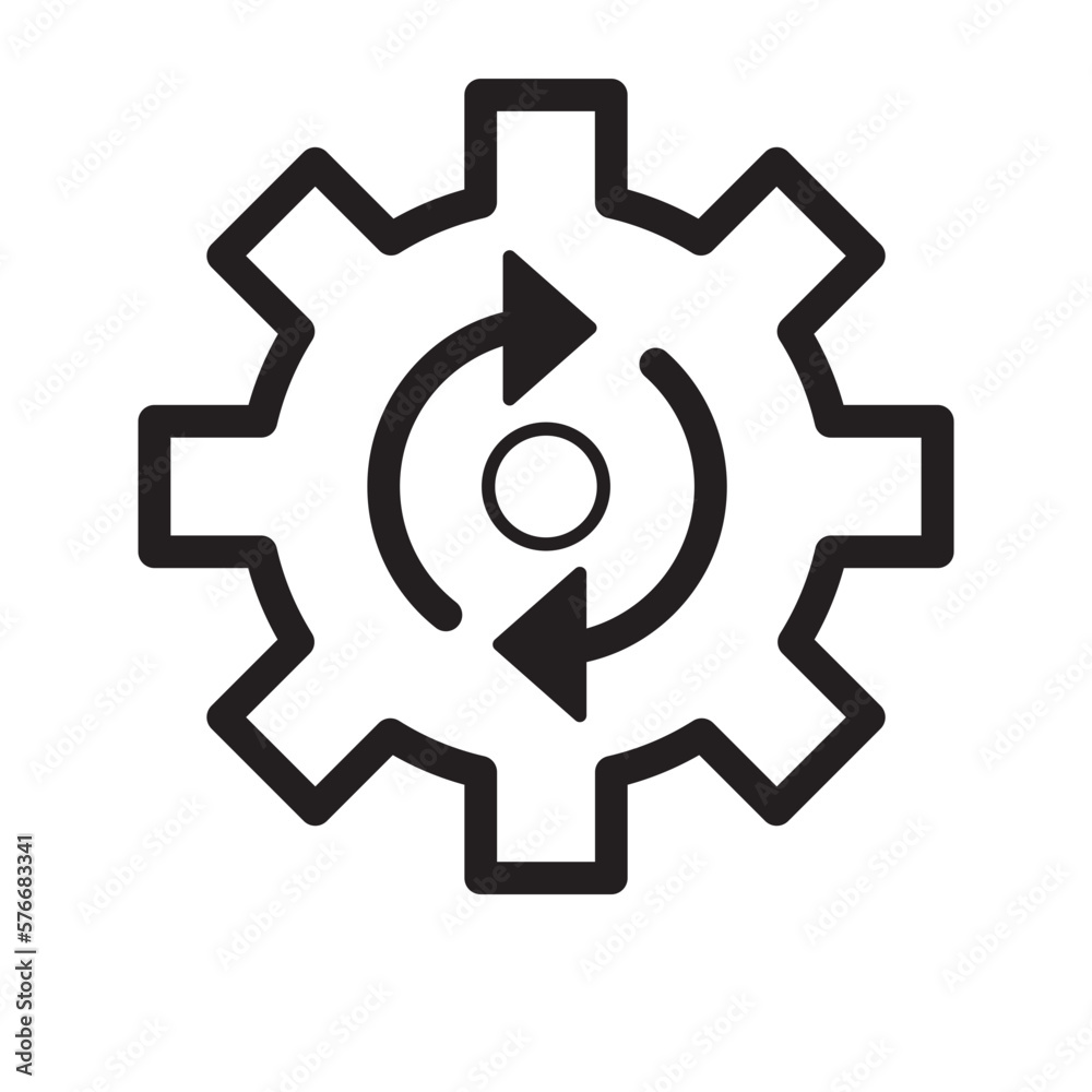 gear icon vector, continuous improvement symbol Stock Vector | Adobe Stock