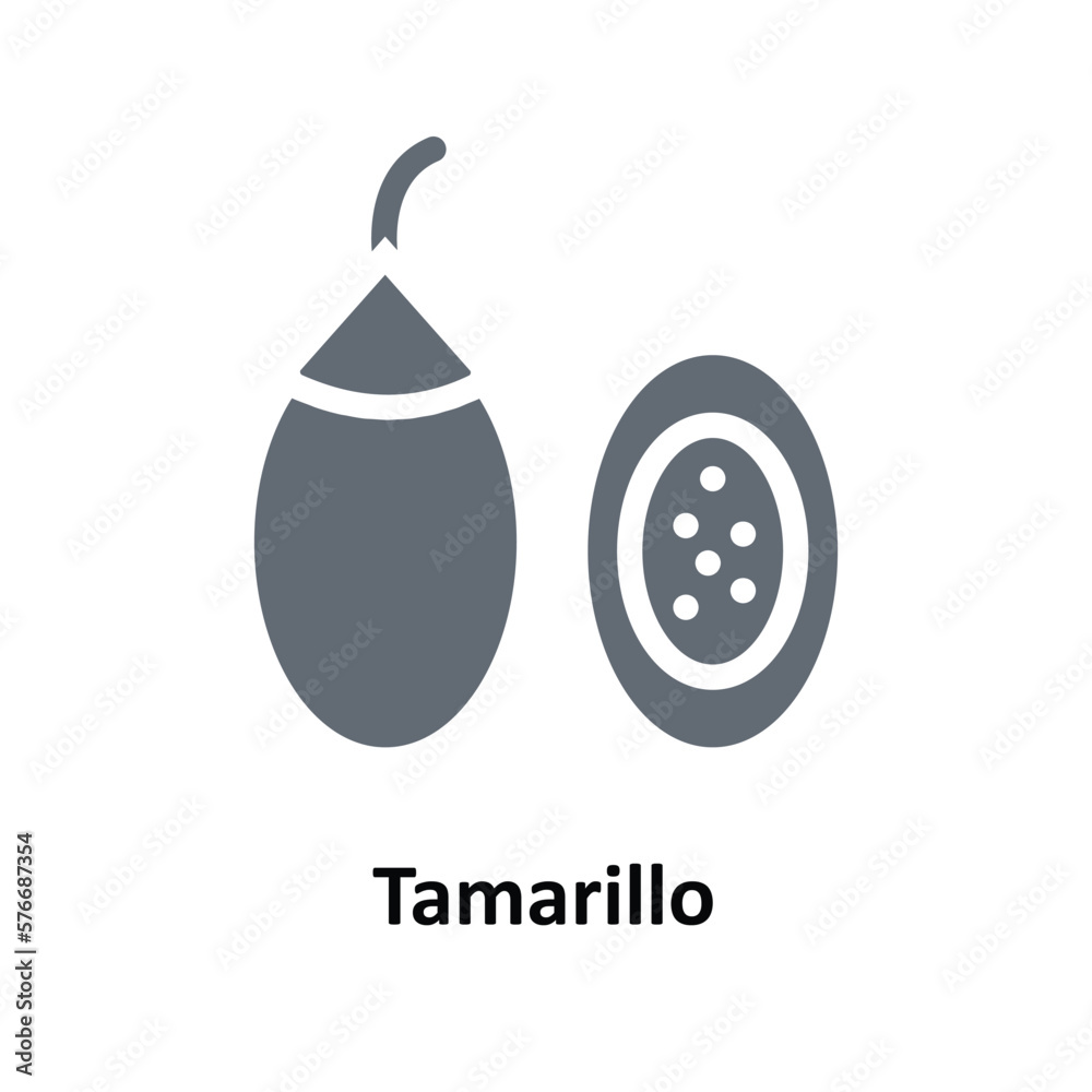 Tamarillo Vector Solid Icons. Simple stock illustration stock Stock ...