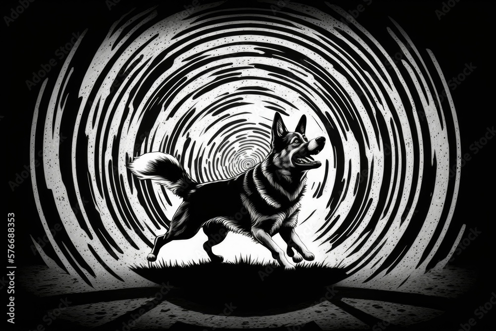 Dangerous dog bares its teeth in aggression. There was an attack by ...