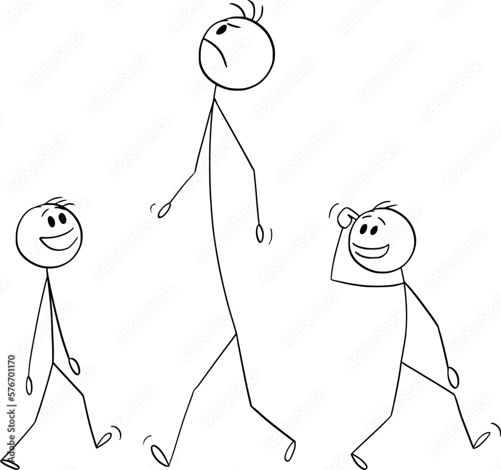 Conceited, Vain or Arrogant Person , Vector Cartoon Stick Figure ...