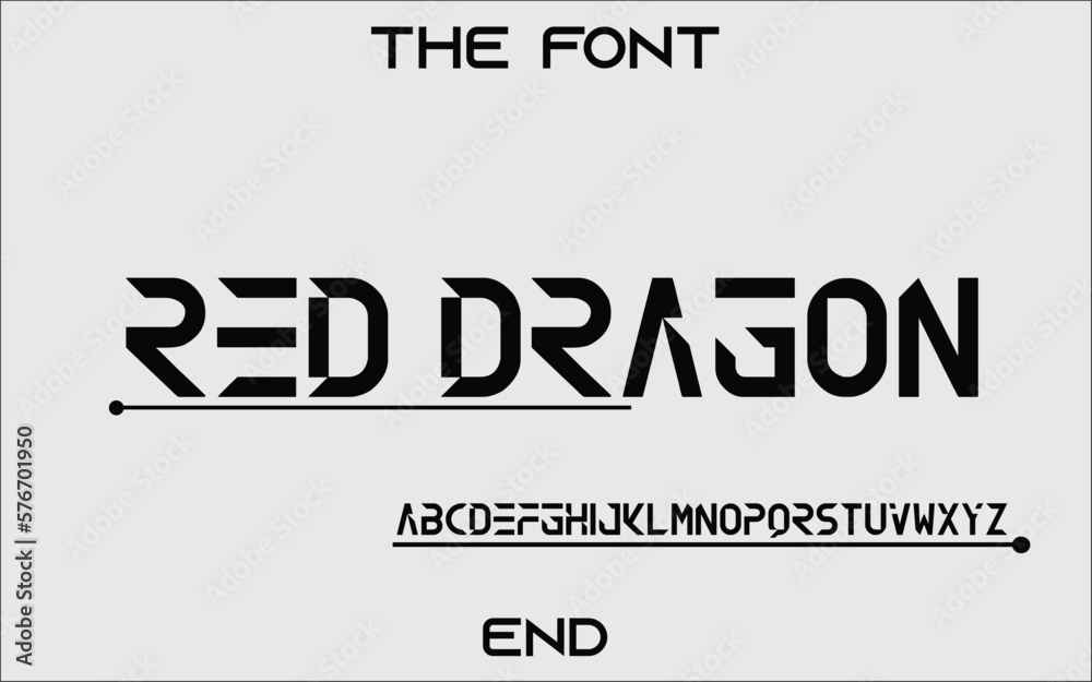 RED DRAGON Modern Bold Font. Regular Italic Number Typography urban ...