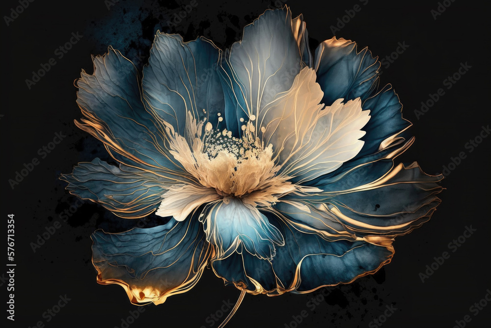 a wallpaper botanical flowers with one big flower for whole artwork ...