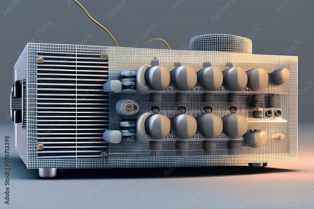 3d image of counter-stroke amplifier, triode preamp with tube and ...