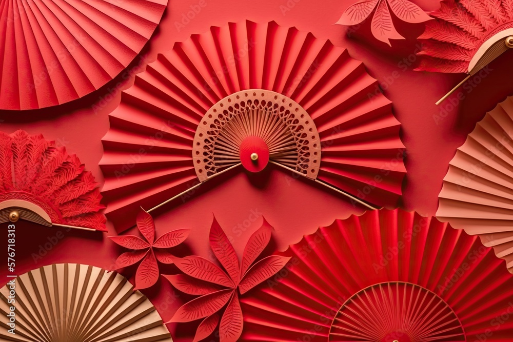 Traditional chinese new year background concept made from paper ...