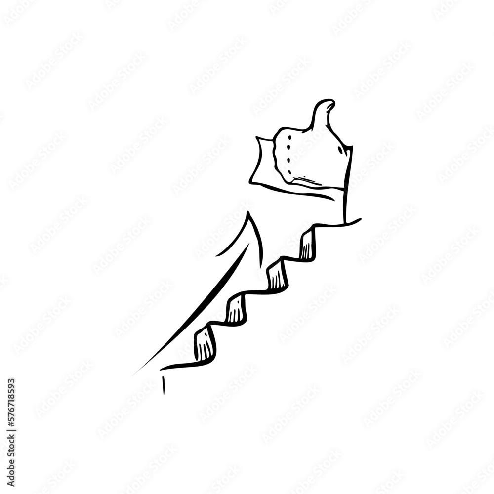 Up arrow, ladder, like sketch vector illustration on a transparent ...