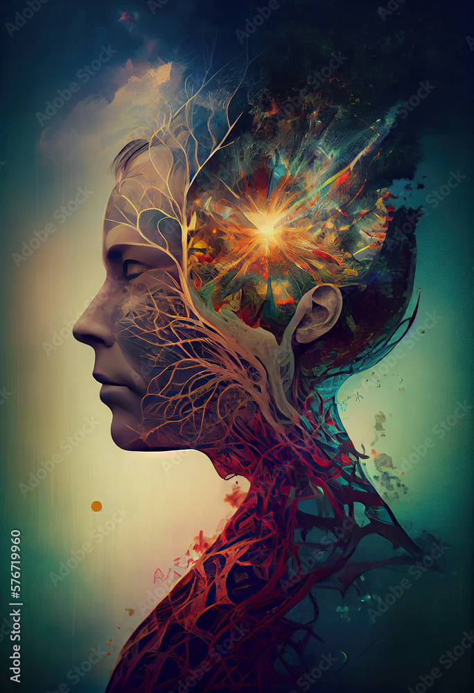 Human Soul Concept - Generative AI illustration Stock Illustration ...