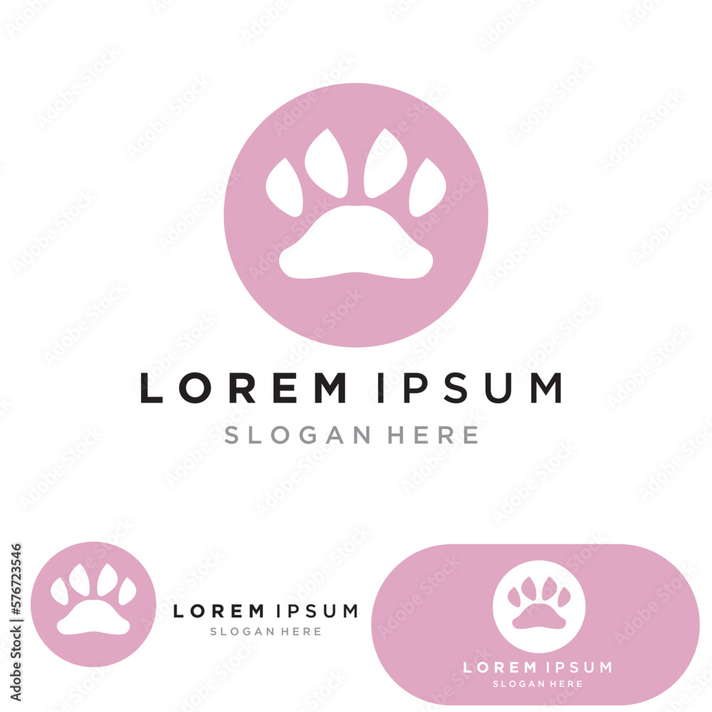 Dog paw Logo and symbol vector elements Stock Vector | Adobe Stock