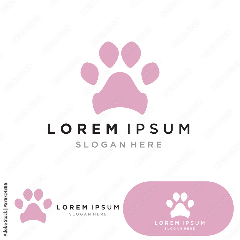 Dog paw Logo and symbol vector elements Stock Vector | Adobe Stock