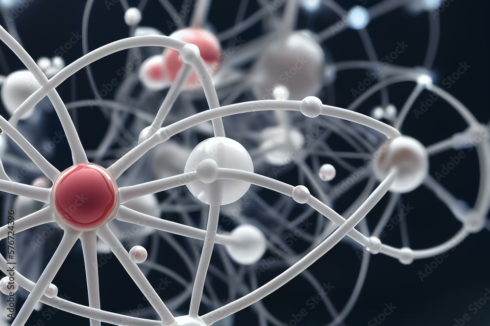 H2 molecule. Hydrogen cell structure. H2 atoms under magnification ...