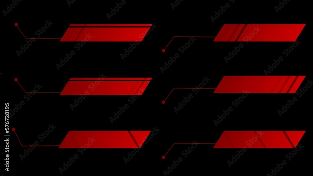 Callout futuristic hud digital animation red tone six pack on the black ...