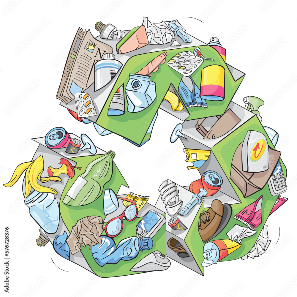 Photo & Art Print Recycling Vector Symbol made of waste symbols, vectorbox