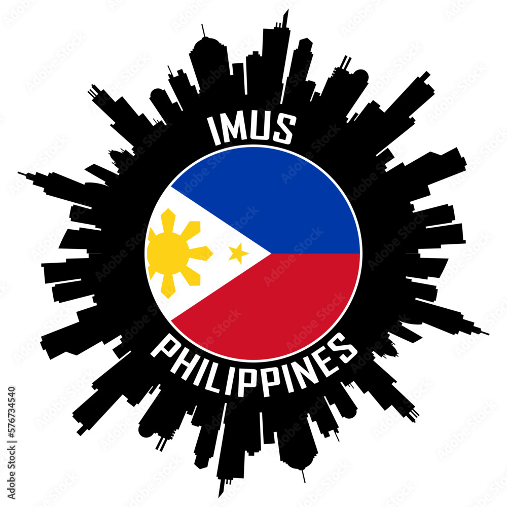 Imus Philippines Flag Skyline Silhouette Imus Philippines Lover Travel ...