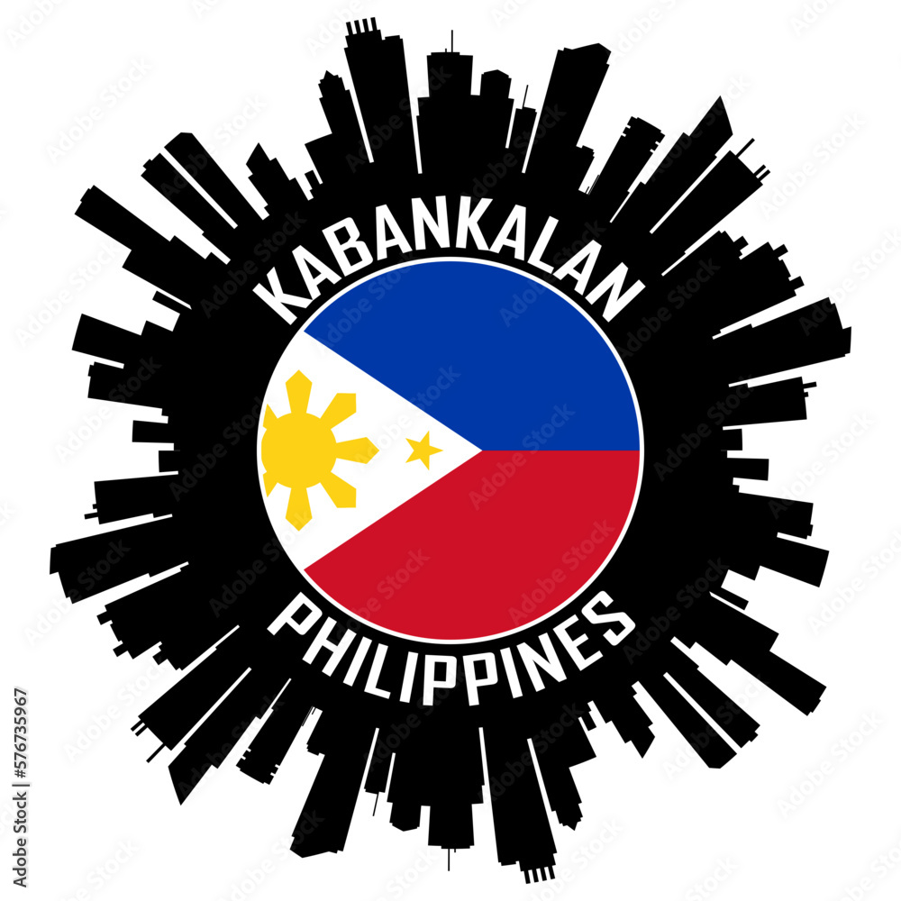 Kabankalan Philippines Flag Skyline Silhouette Kabankalan Philippines ...