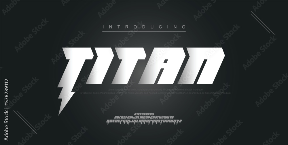 Titan digital modern alphabet new font. Creative abstract urban ...