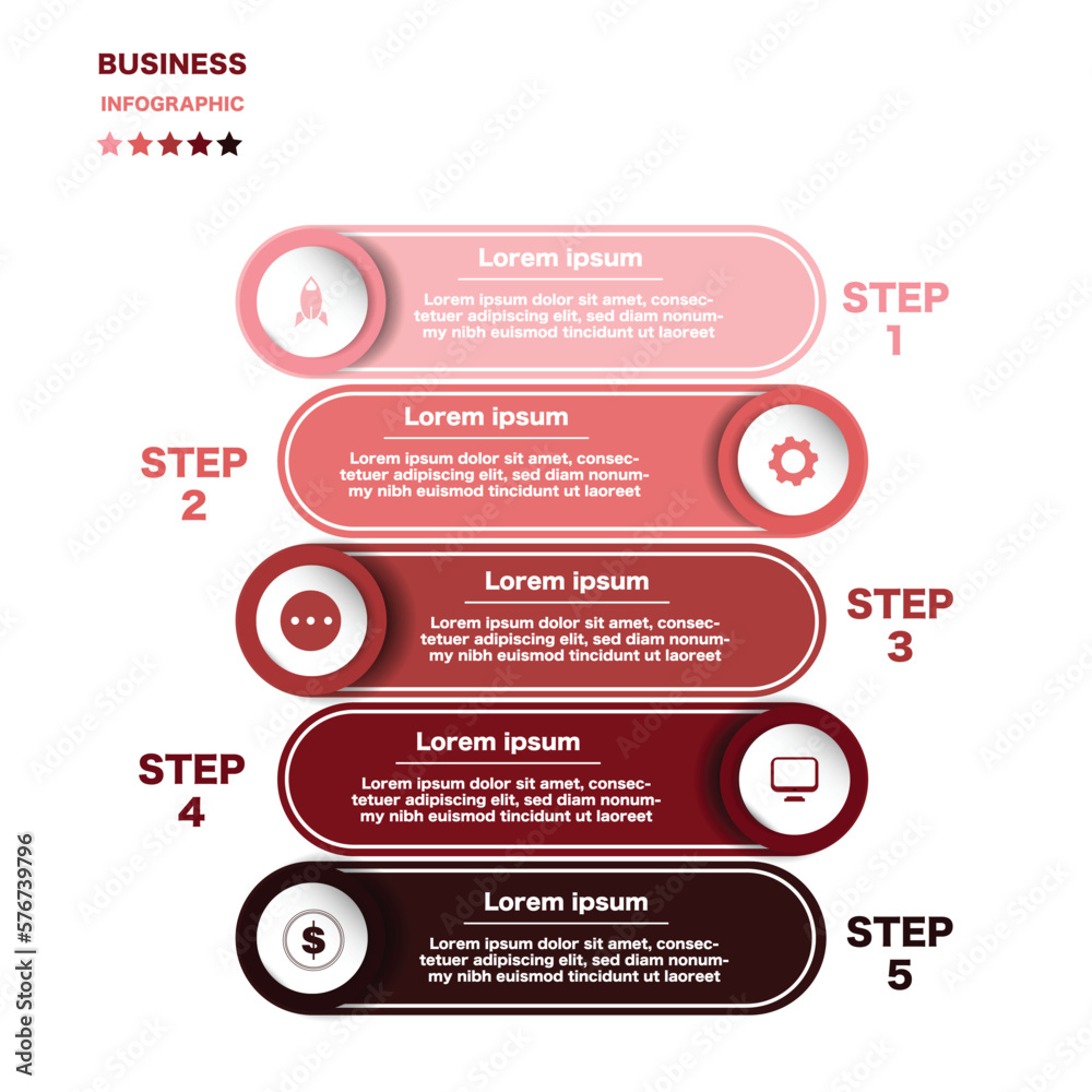 Business process graph, step to success diagram and chart illustration ...