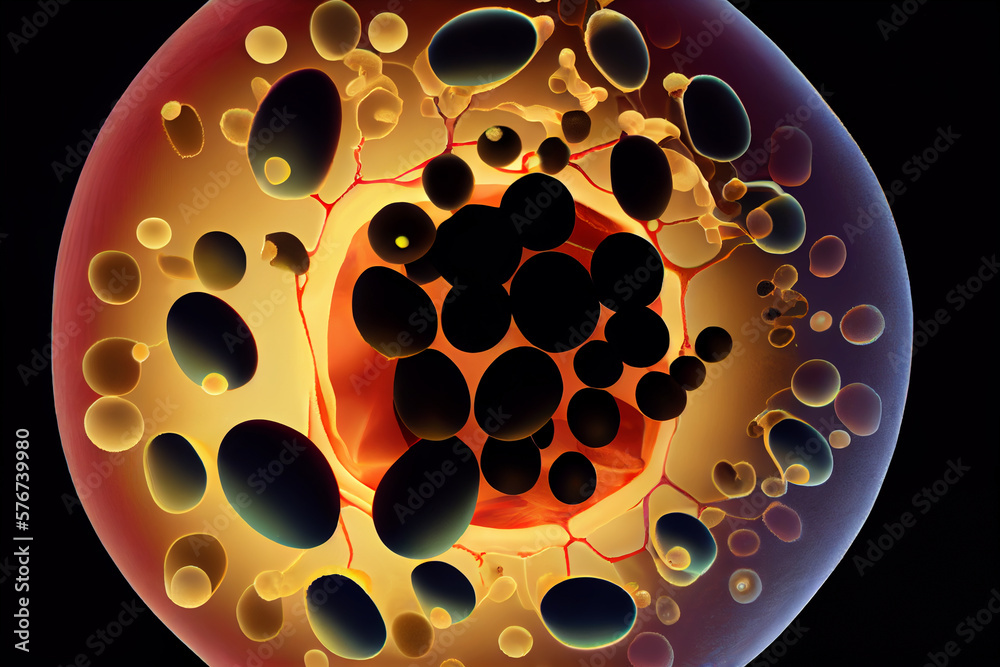 Human cell through a microscope. AI Generated Stock Illustration ...