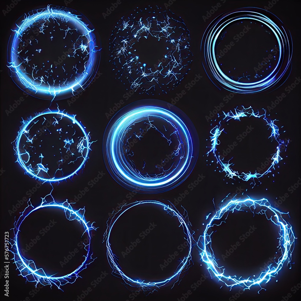 Electric Blue Portal Effect - Round Glow of LED Circular Flares in a ...
