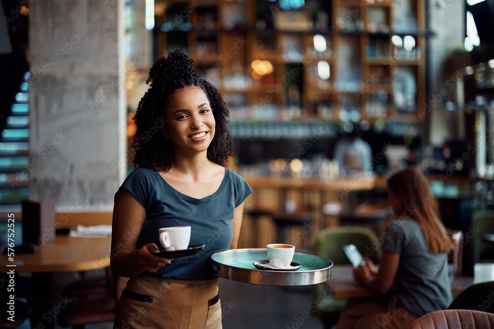 Waitress Serving Coffee