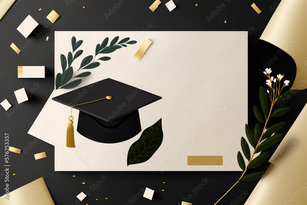 Table top view airy image Graduation education season background ...