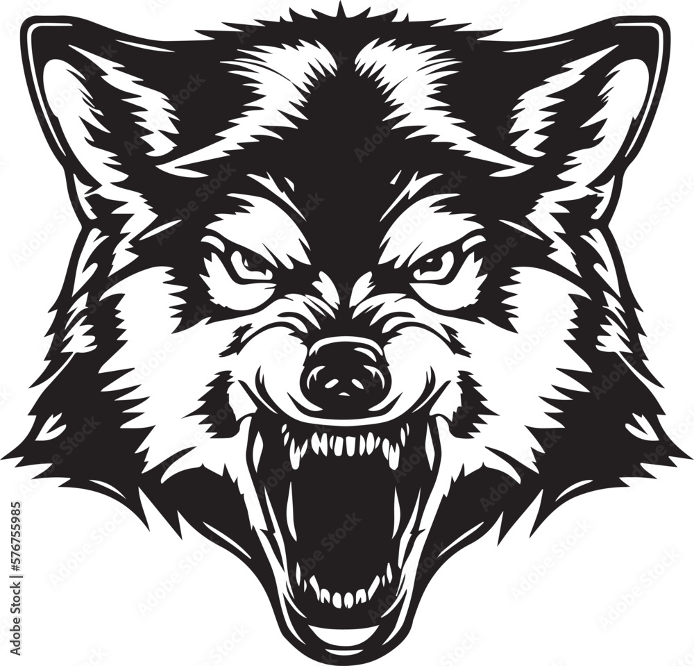 Angry Wolf Head logo, wolf icon, Illustration SVG Vector Stock Vector ...
