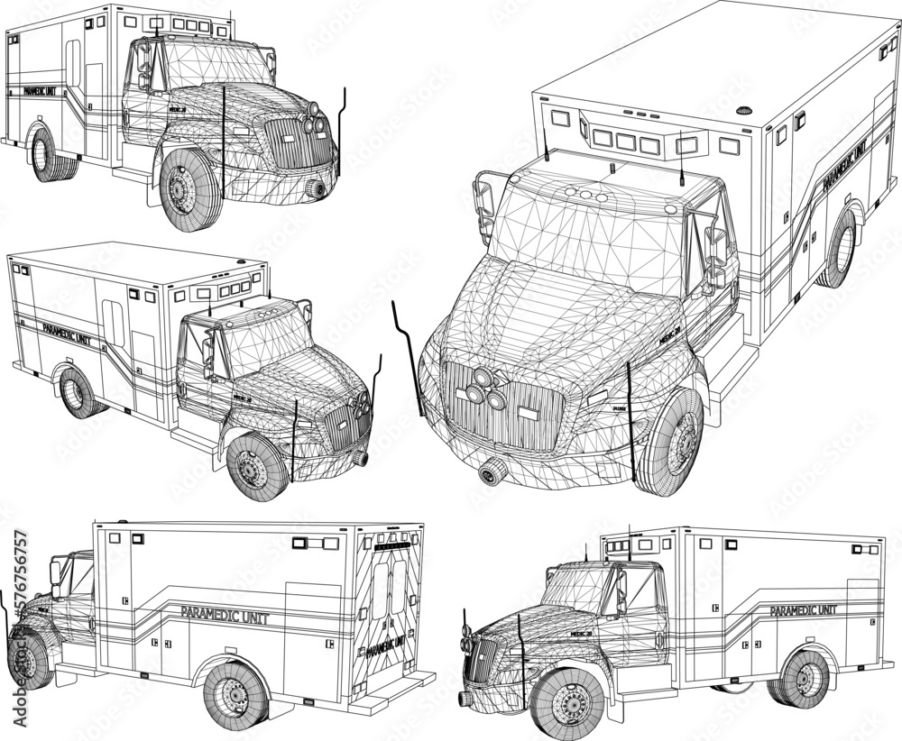 Hospital safety ambulance paramedic illustration vector sketch Stock ...