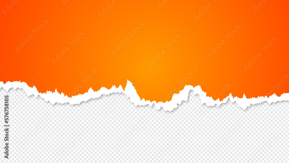Torn paper with a orange gradient color on a transparent background ...