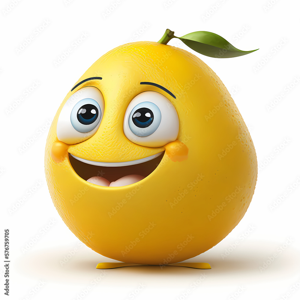 Lemon fruit Character. Generative AI Stock Illustration | Adobe Stock