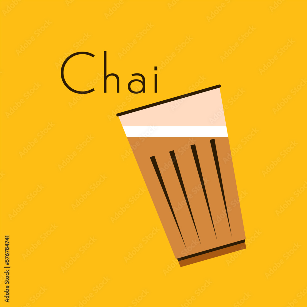 Indian hot drink vector. Indian chai icon. Chai is Indian drink. Stock ...