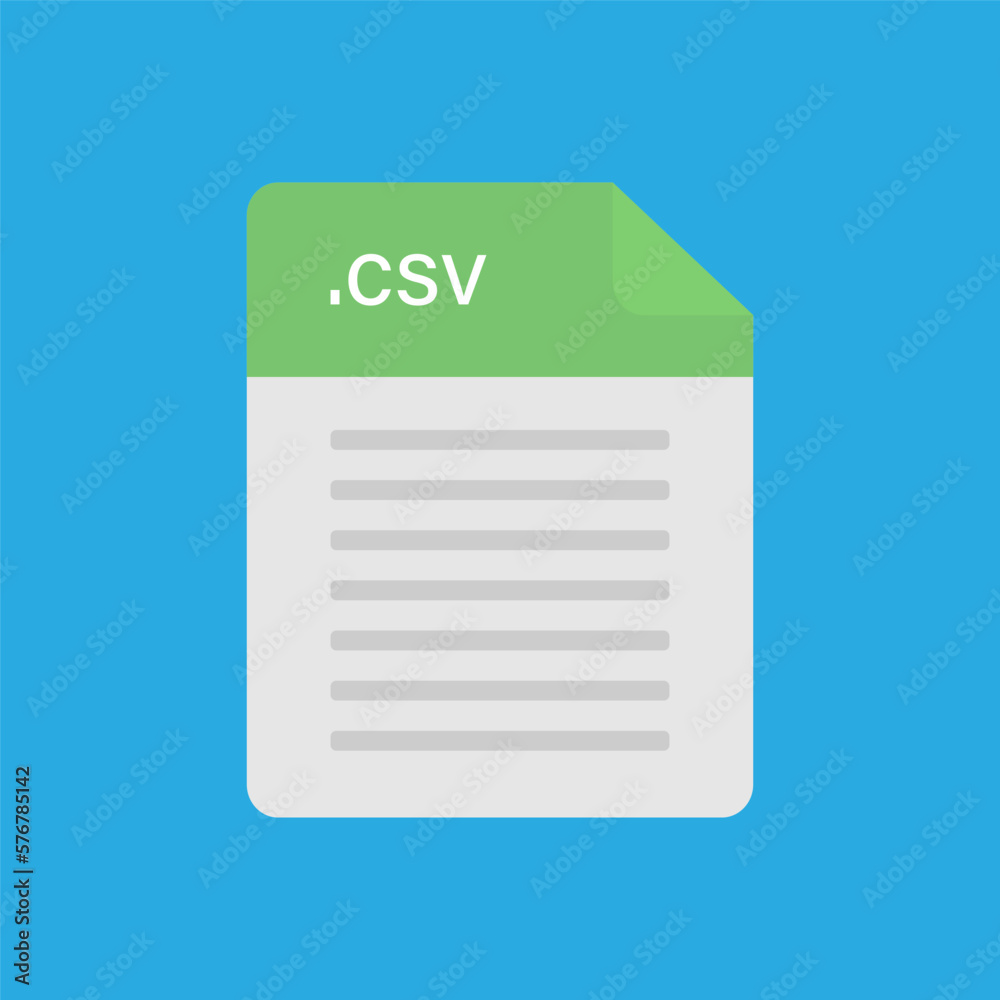 CSV format. CSV file or extension. Document in csv format. Vector ...