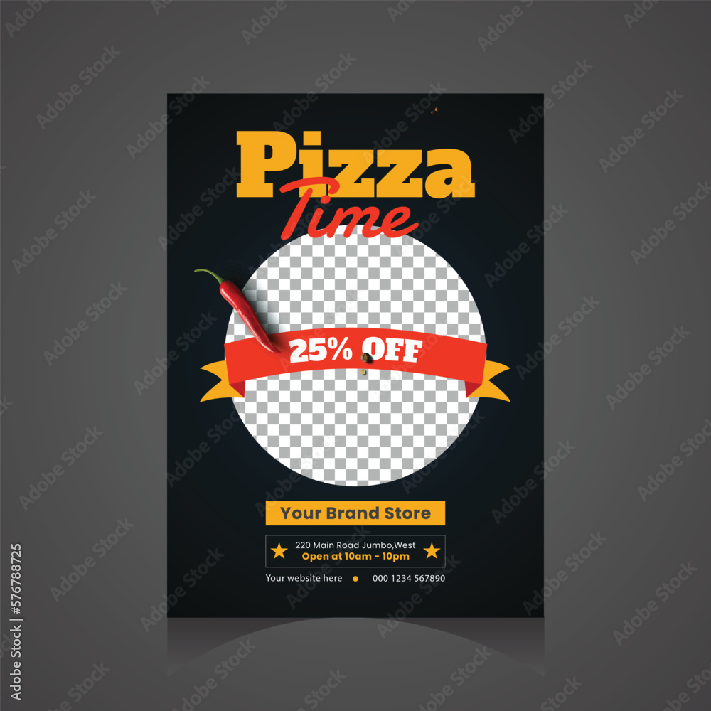 Pizza Promotional Flyer Template Design Stock Vector | Adobe Stock
