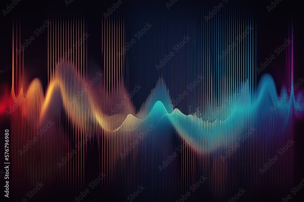 Multi-Colored Sound Wave Background. Photo generative AI Stock ...