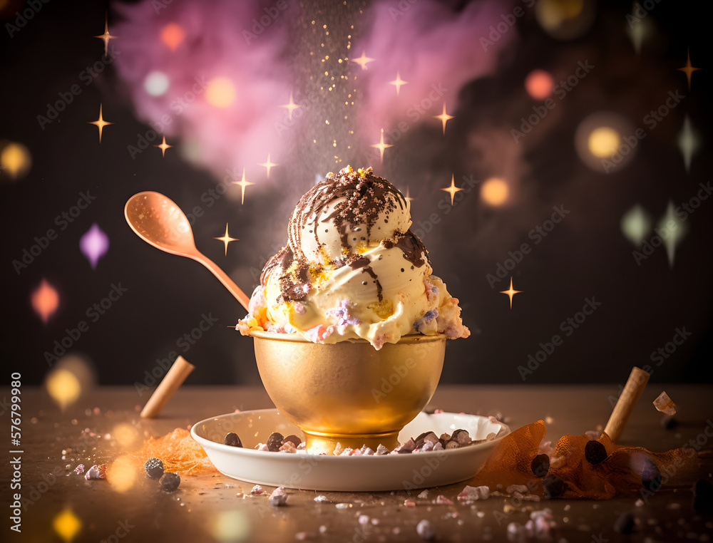 a delicious bowl of magical glowing sparkling shimmering molten lava ...