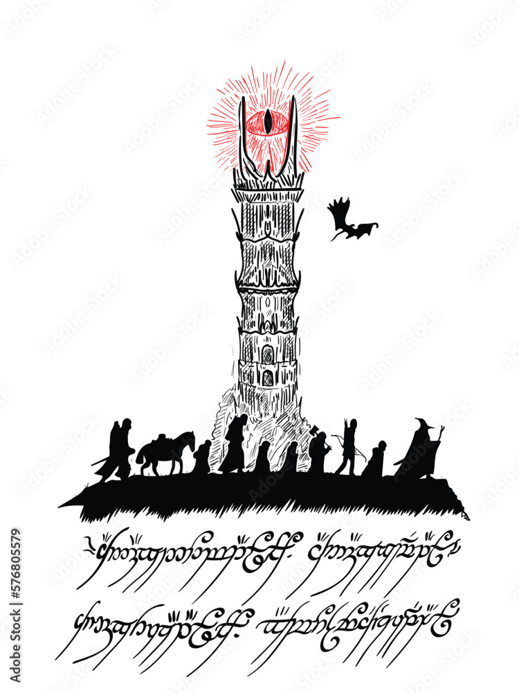 Lord of the rings -Sauron, eye Sauron, vector Stock Vector | Adobe Stock