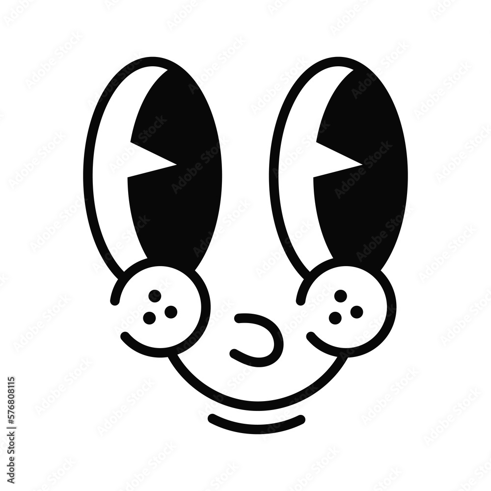 Retro 30s cartoon mascot character funny faces. 50s, 60s old animation ...