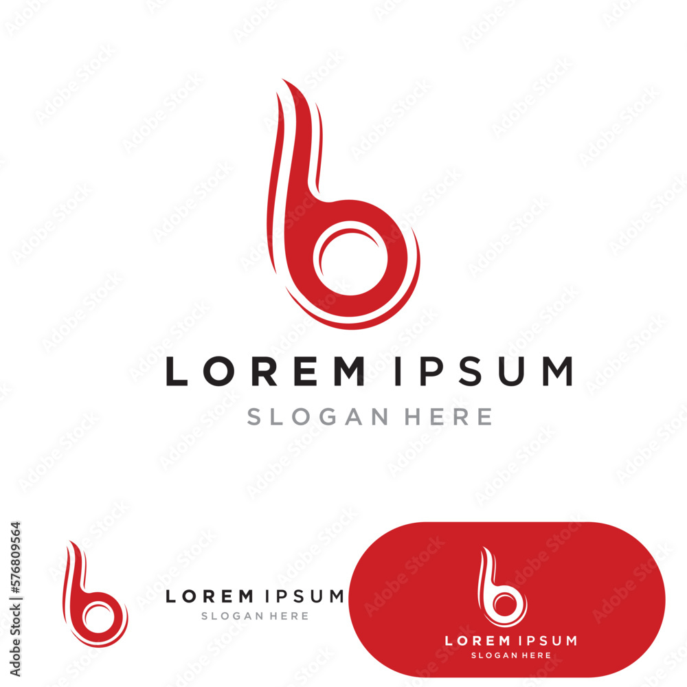 Abstract letter b logo vector. B logo symbol icon design template ...