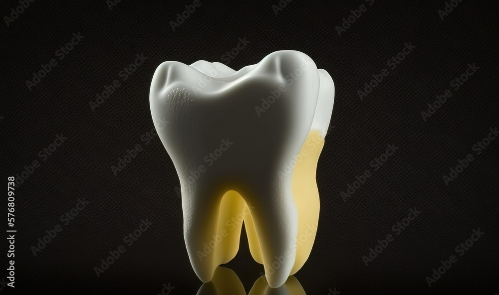 a tooth model with a black background and a black background with a ...