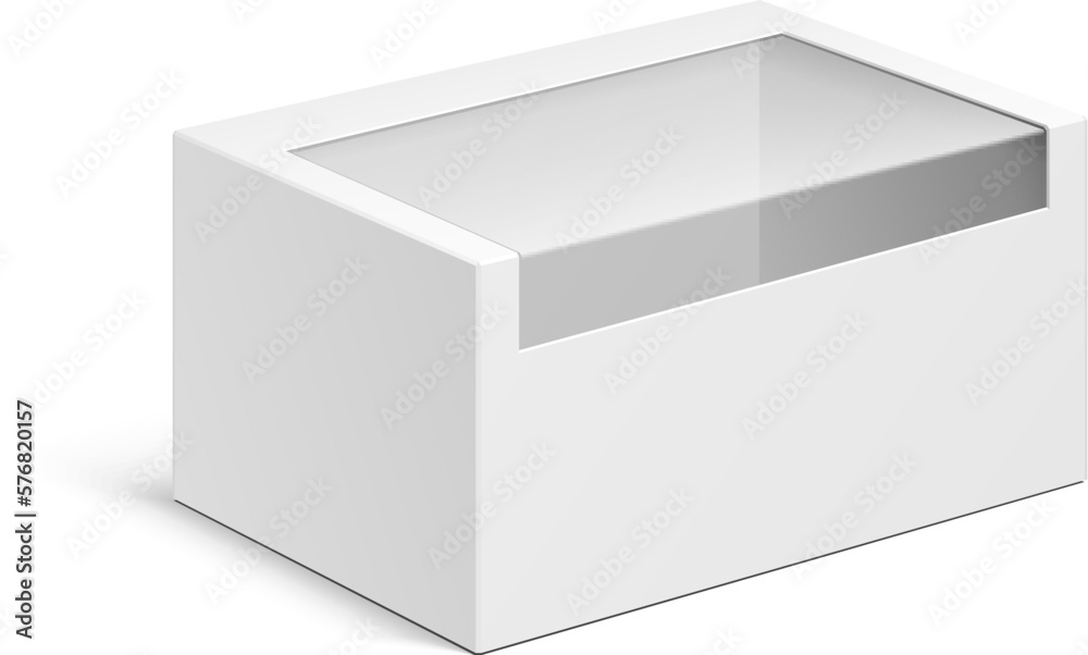 Mockup Product Cardboard Plastic Package Box With Window. Illustration ...