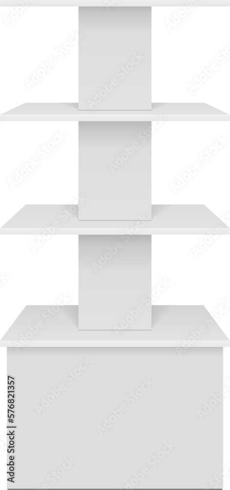 Mockup Square POS POI Floor Showcase Display Rack Shelves For ...
