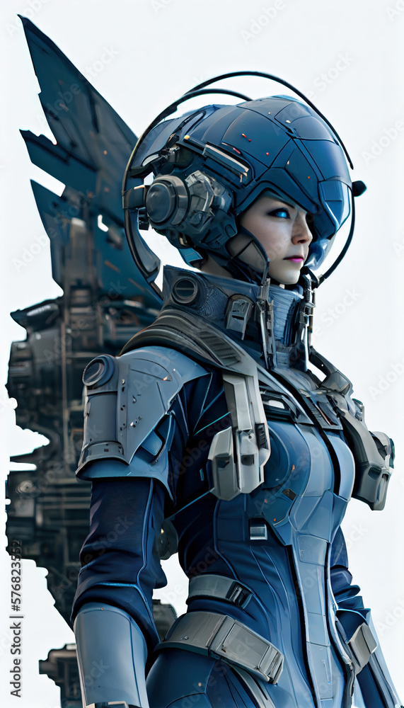 astronaut figure, space scifi in anime style Stock Illustration | Adobe ...