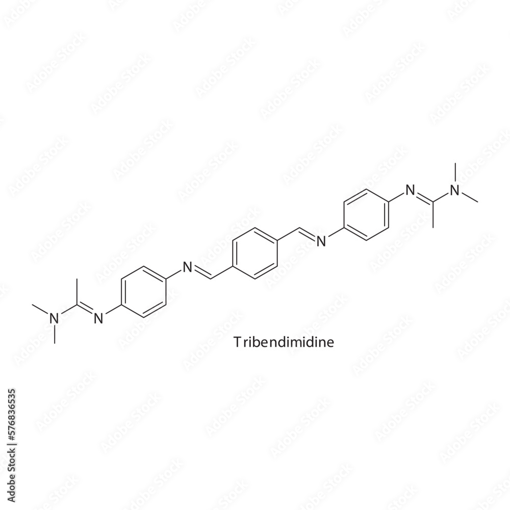 Tribendimidine flat skeletal molecular structure Anthelmintic agent ...