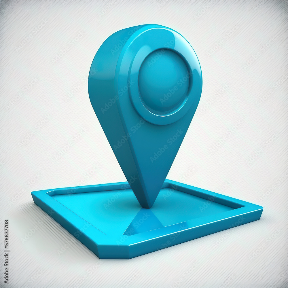 Blue location symbol pin icon sign or navigation locator map travel gps ...