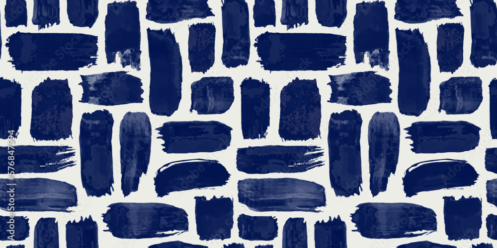 Abstract brush stroke painting seamless pattern illustration. Modern ...