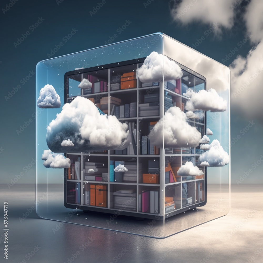 E-commerce / Cloud Computing / Datacenter / Software Library Concept ...