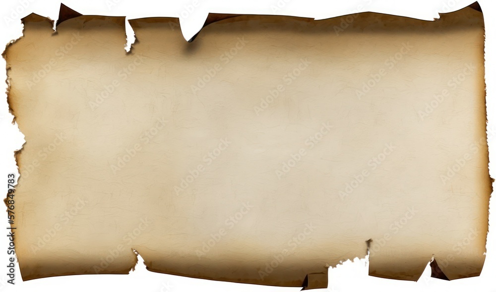 Horizontal paper scroll or parchment manuscript. Vintage concept. AI ...