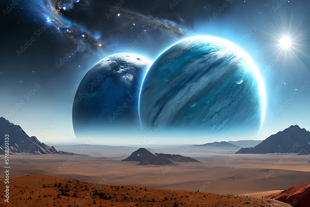 Space and the universe. A creative fantasy of space and planets in the ...