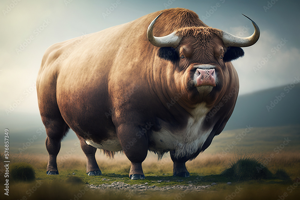 Very fat bull, concept of Obesity and Overweight, created with ...