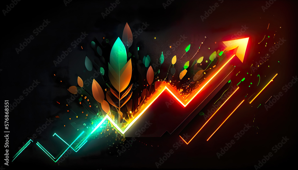 abstract financial business graph chart analysis stock and crypto ...