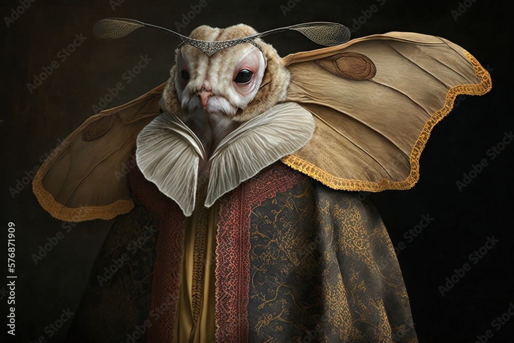 Moth in renaissance clothes, concept of Costume Design and Period ...