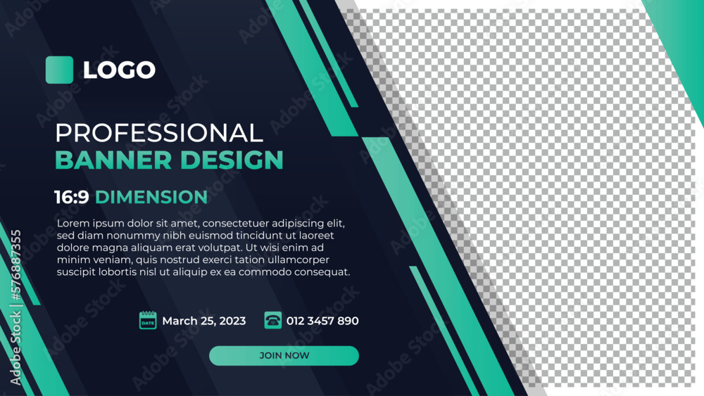Professional modern banner vector, business company horizontal ...